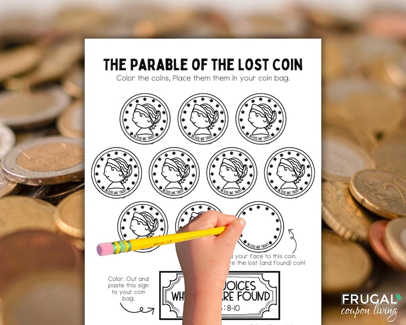 Parable of the Lost Coin Craft for Kids, Lost Silver Coin Parable of ...