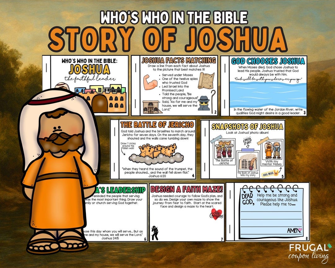 Joshua Mini Story Book Printable, Kids' Character Study Joshua in the ...