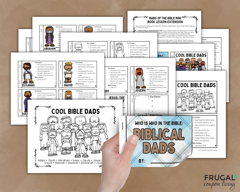 Men of the Bible Printable Mini Book, DIY Dads of the Bible Activity ...