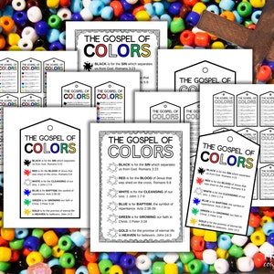 Colors of the Gospel Printable Salvation Card Set, Sunday School Color ...