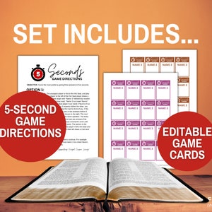 Bible 5 Second Game, 188 Christian Bible Game Cards Printable, Bible ...