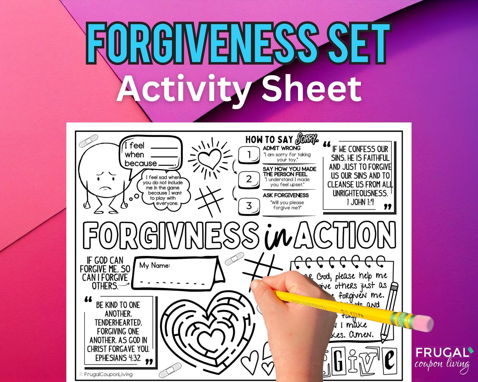 Forgiveness Craft Set for Kids, Bible-themed Activities, Forgiveness ...