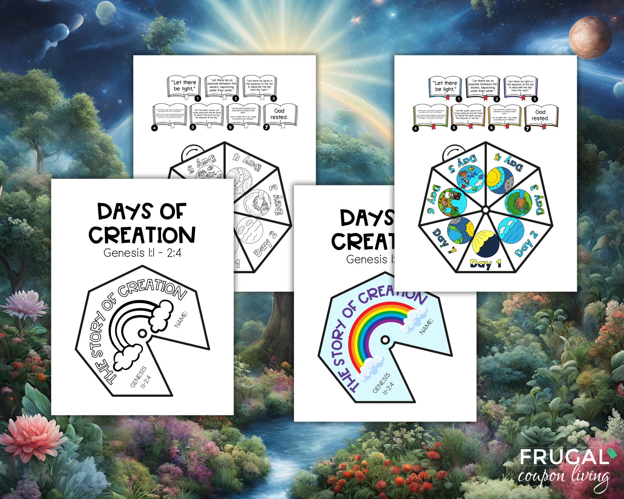 Creation Coloring Wheel | Story of Creation in the Bible Sunday School ...