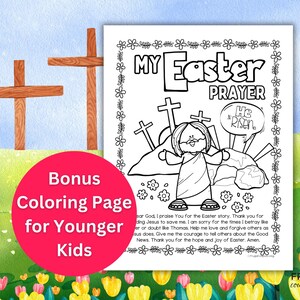 Easter Prayer Coloring Wheel Printable, Christian Easter Activity ...