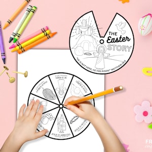 Easter Story Wheel Printable Sunday School Easter Craft for Kids Church ...