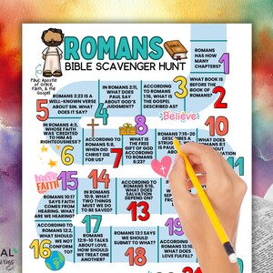 Romans Bible Scavenger Hunt, Romans Activity Printable, Book of Romans ...