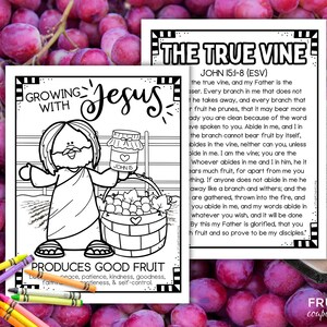 Grape Bible Craft Growing Good Fruit With Jesus, Galatians 5 Fruits of ...