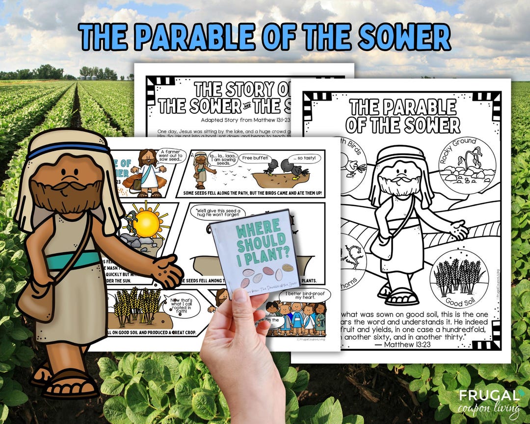 Parable of the Sower Craft Set for Kids, Farmer, and Seeds Book ...