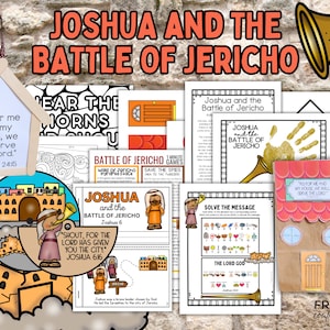 Joshua and the Battle of Jericho Craft Bundle for Kids, 10 Sunday ...
