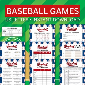 Baseball Games Printables | Dice Baseball Game, Baseball Trivia Game ...