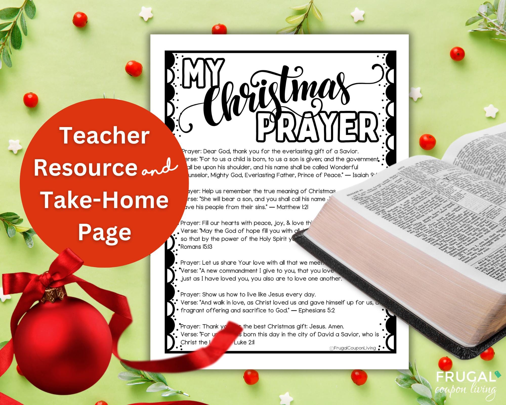 Christmas Prayer Kids Coloring Wheel Printable Craft, Christian ...
