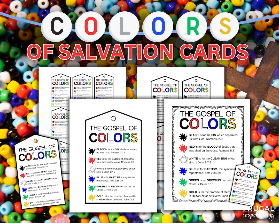 Colors of the Gospel Printable Salvation Card Set, Sunday School Color ...