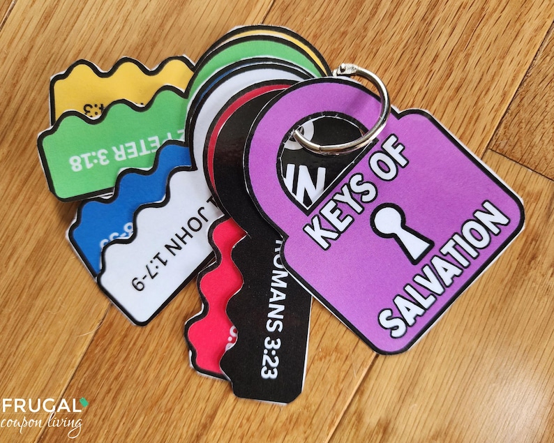 Keys of Salvation Craft for Kids, Color Gospel Printable Salvation Card ...