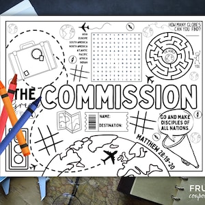 The Great Commission Activity Placemat for Kids Ministry - Matthew 28: ...