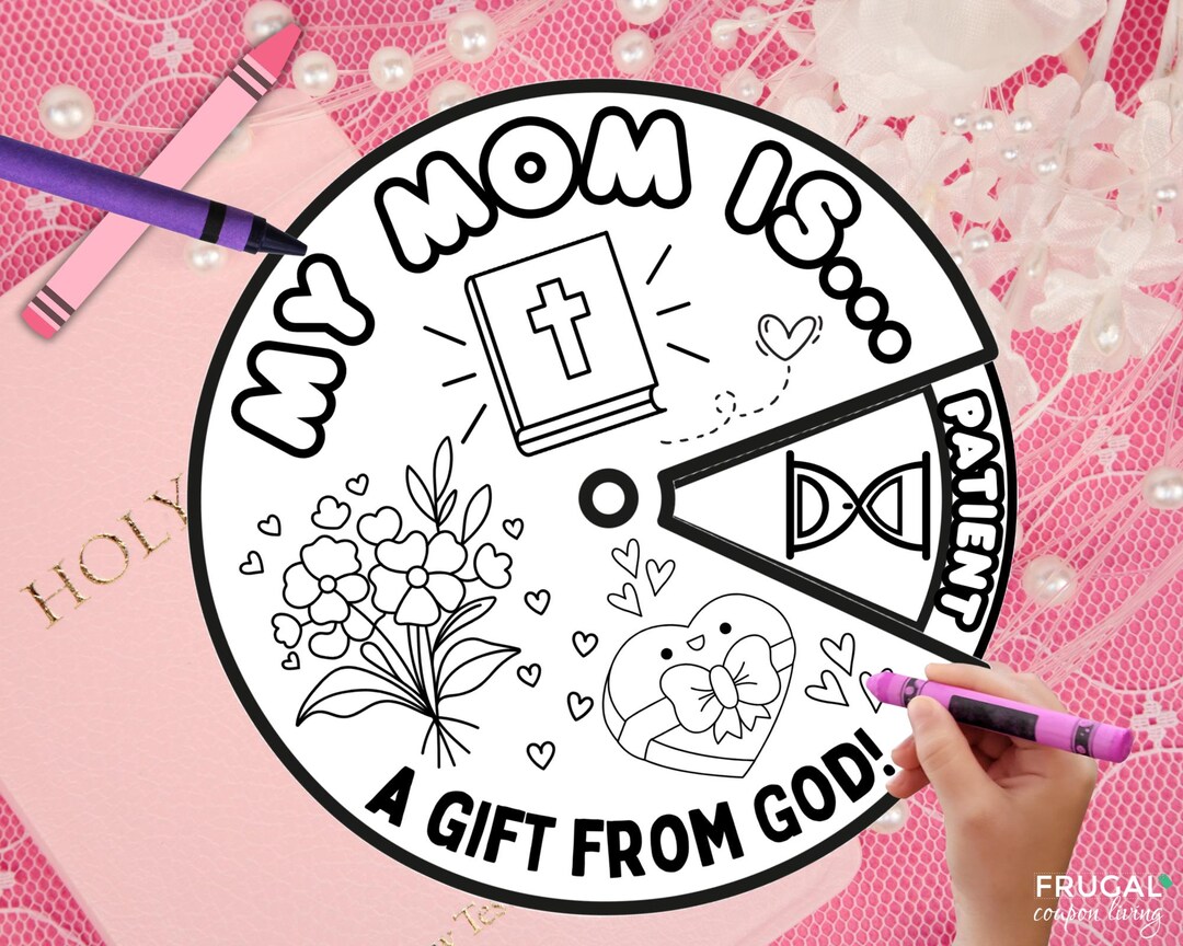 Mother's Day Craft Spinner Wheel, DIY Christian Gift for Mom Printable ...
