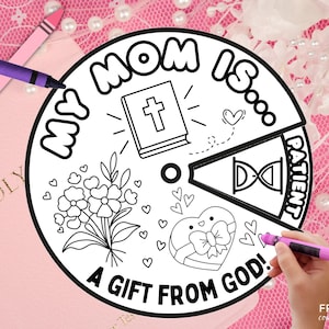 Mother's Day Craft Spinner Wheel, DIY Christian Gift for Mom Printable ...