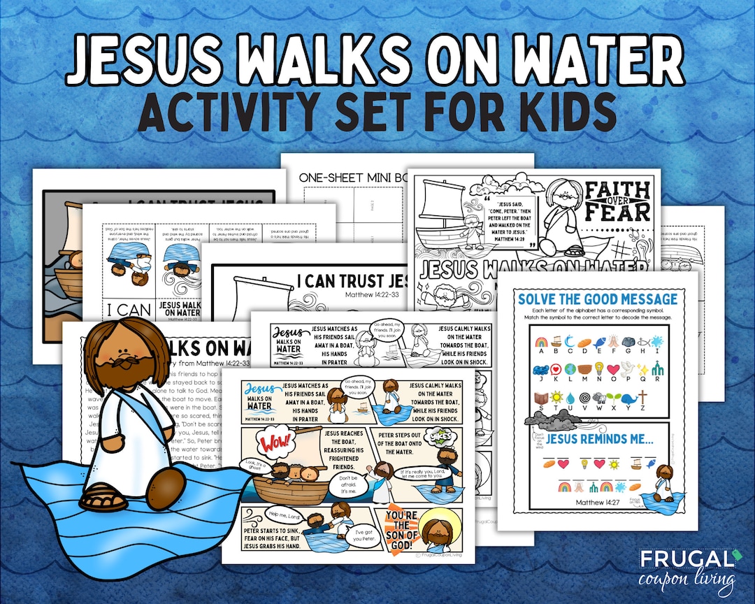 Jesus Walks on Water Bible Story Bundle, Matthew 14:22-33 Stories of ...