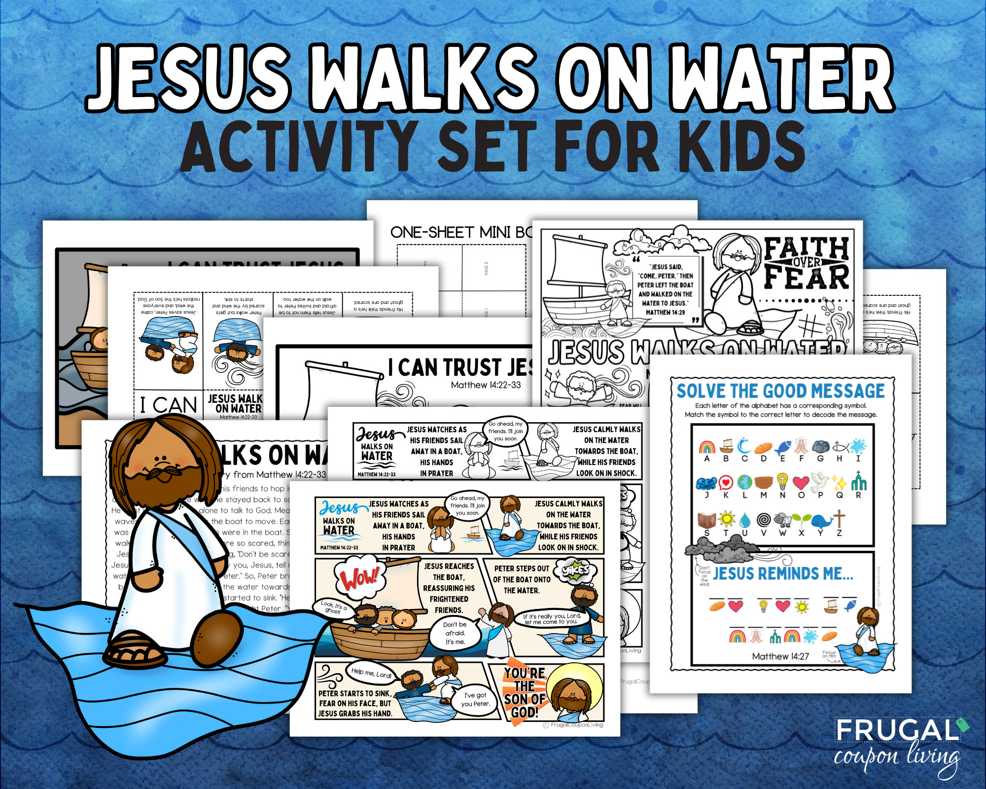 Jesus Walks on Water Bible Story Bundle, Matthew 14:22-33 Stories of ...