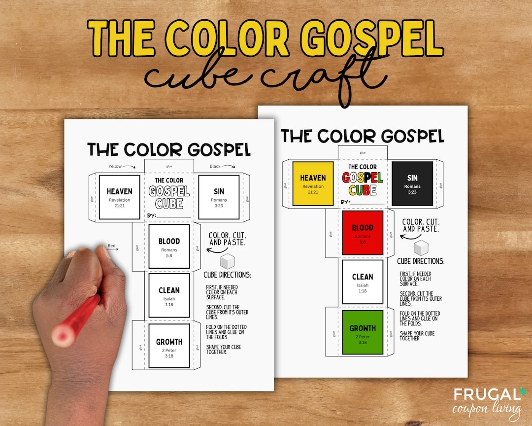 Color Gospel Message Cube for Kids, 3-D Cube Printable Message of ...