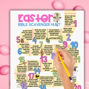 Easter Bible Scavenger Hunt Printable, Bible Scavenger Hunt Easter ...