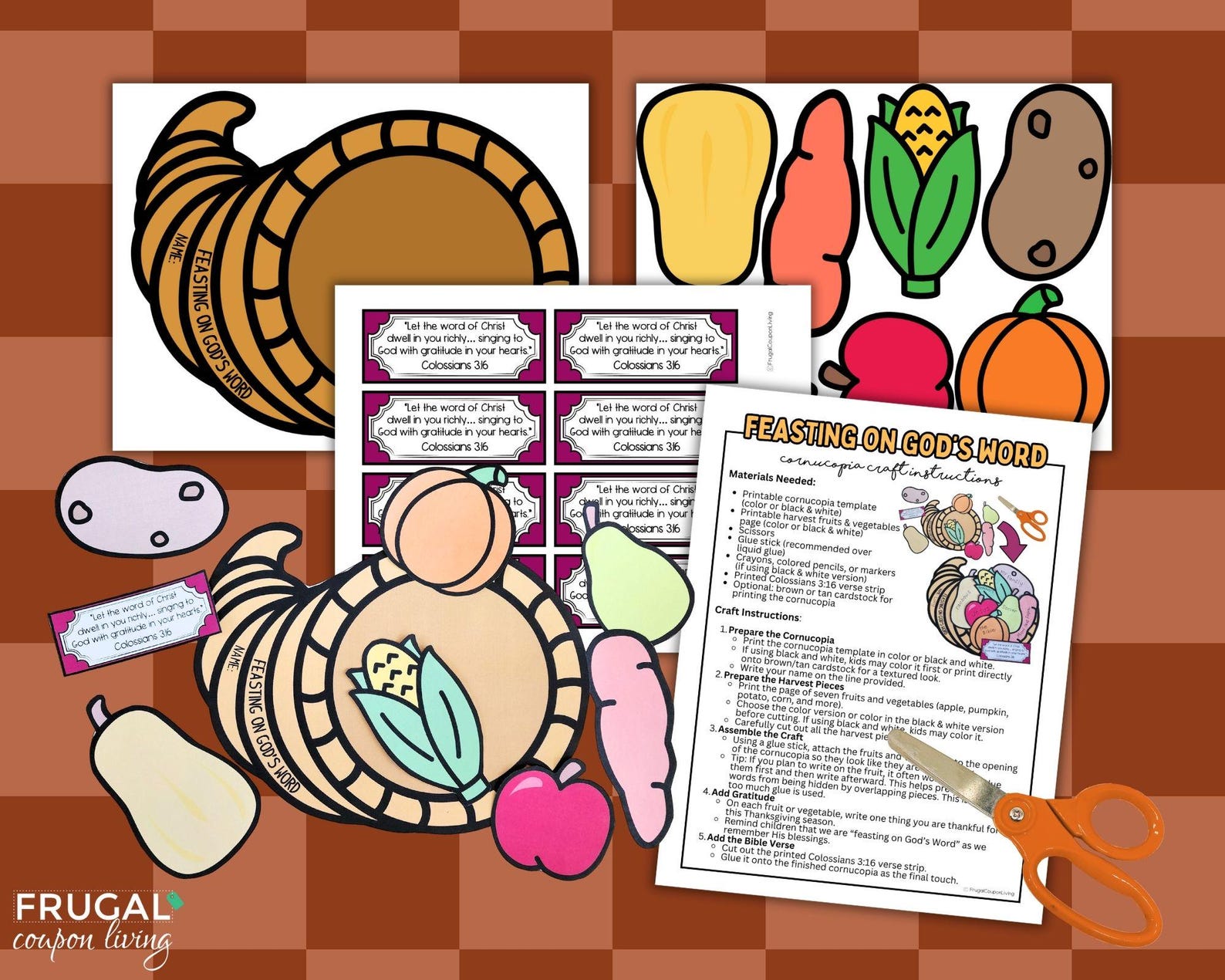 Feasting on the Word Bible Craft, Kids' Autumn Gratitude Activity ...