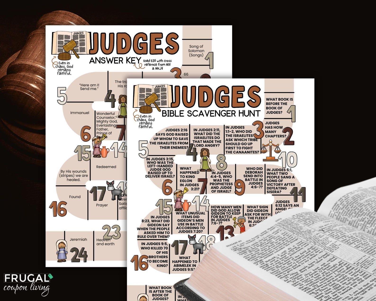 Judges Bible Scavenger Hunt, Book of Judges Bible Study Activity, Old ...