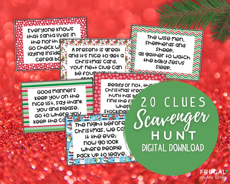 Christmas Scavenger Hunt Riddles for Kids PDF 20 Rhyming - Etsy Australia