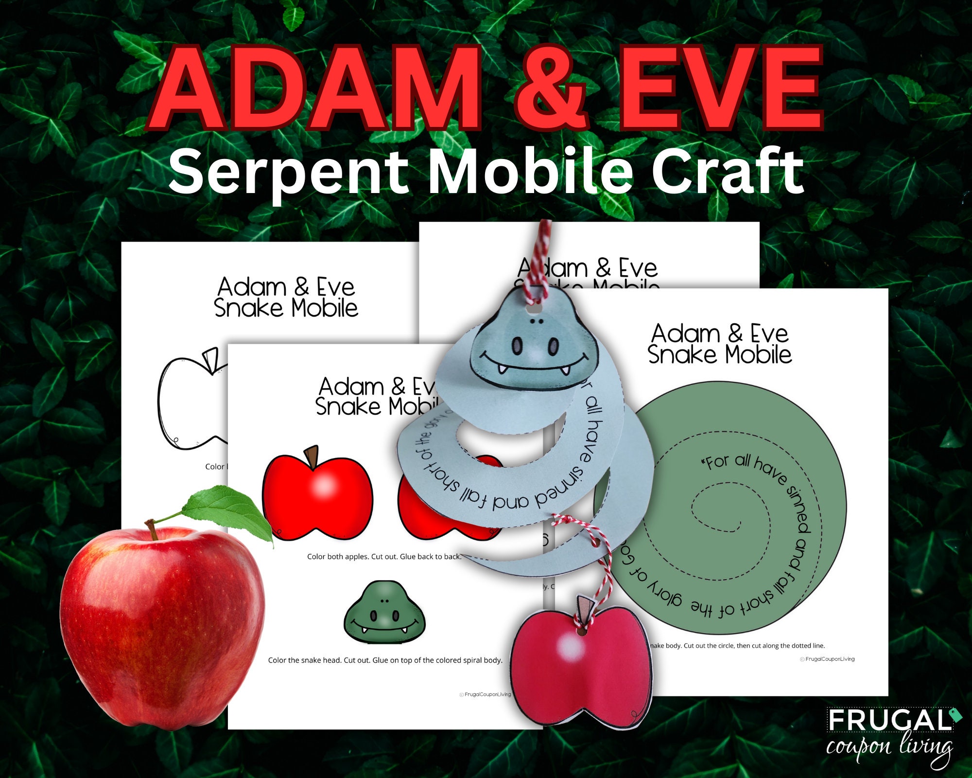 Adam and Eve Craft for Sunday School Printable, Garden of Eden Spiral ...