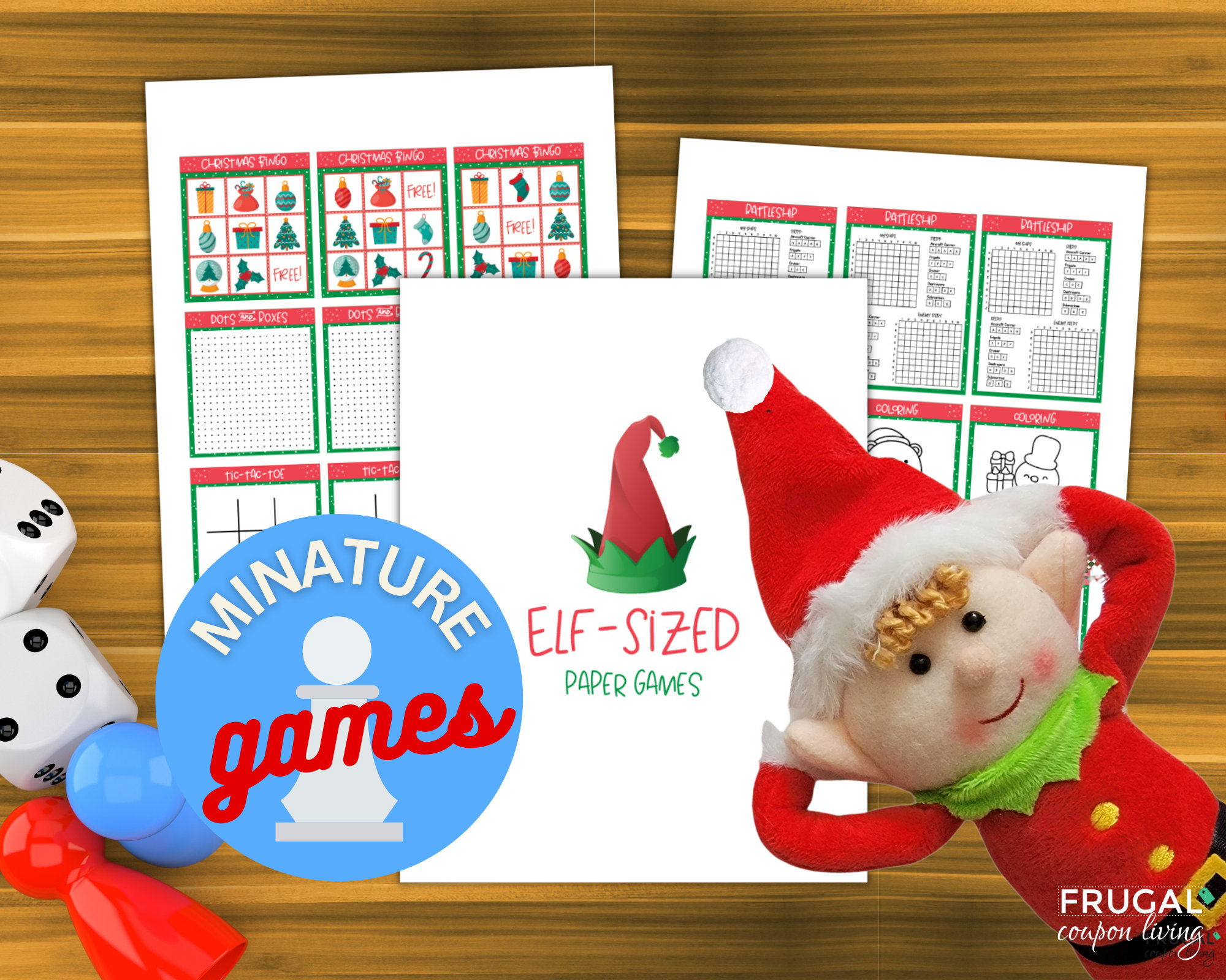 Elf Miniature Board Games Christmas Elf Games Printable Set - Etsy