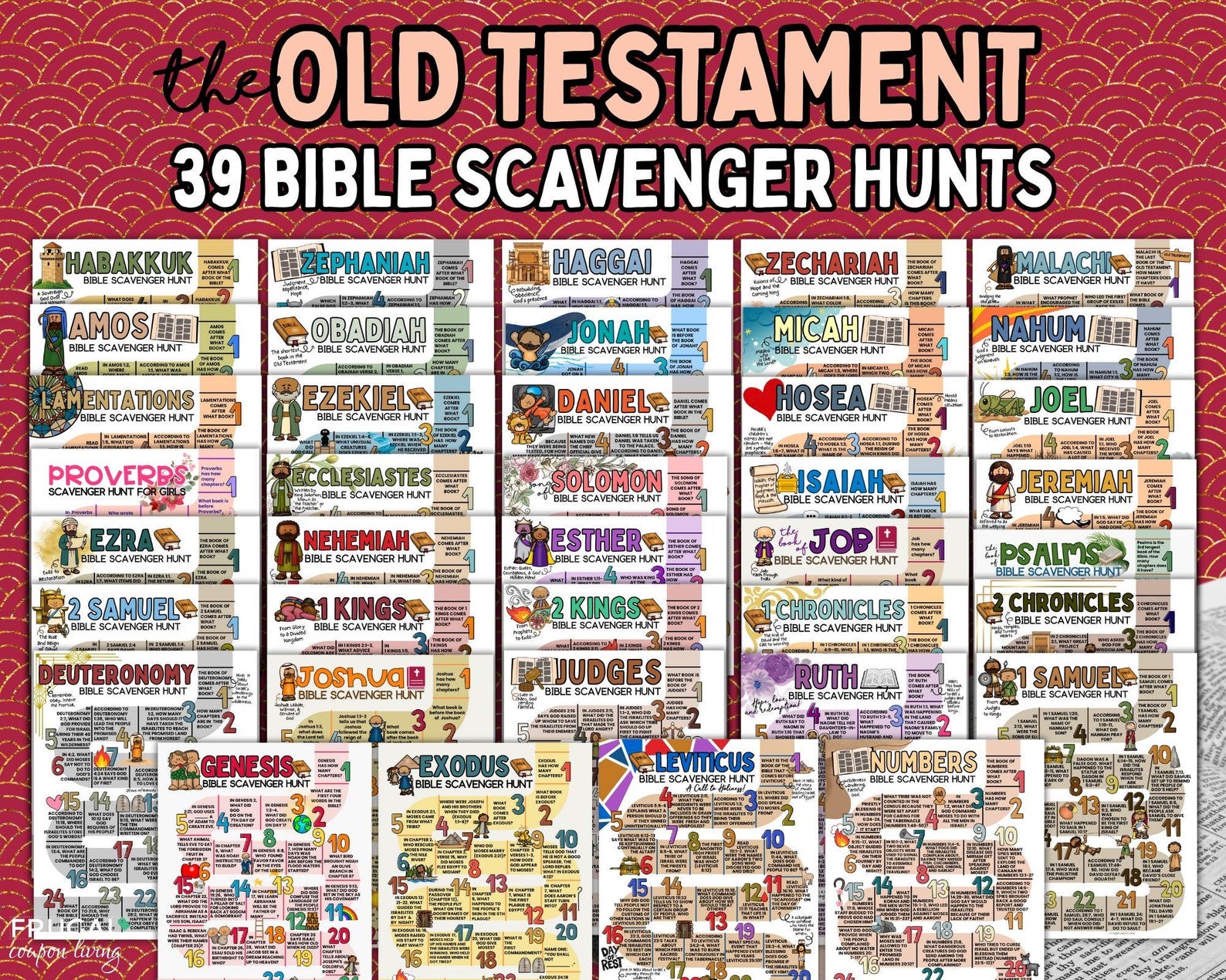 Complete Bible Scavenger Hunt Bundle, Bible in a Year Activity, Full ...