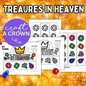Treasures in Heaven Printable Craft Set, Heaven Craft Matthew 6:20-21 ...