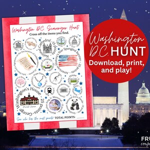 Washington D.C. Scavenger Hunt | All Things Washington Printable ...
