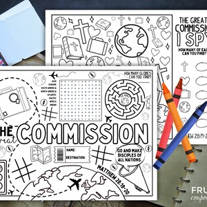 The Great Commission Activity Placemat for Kids Ministry - Matthew 28: ...