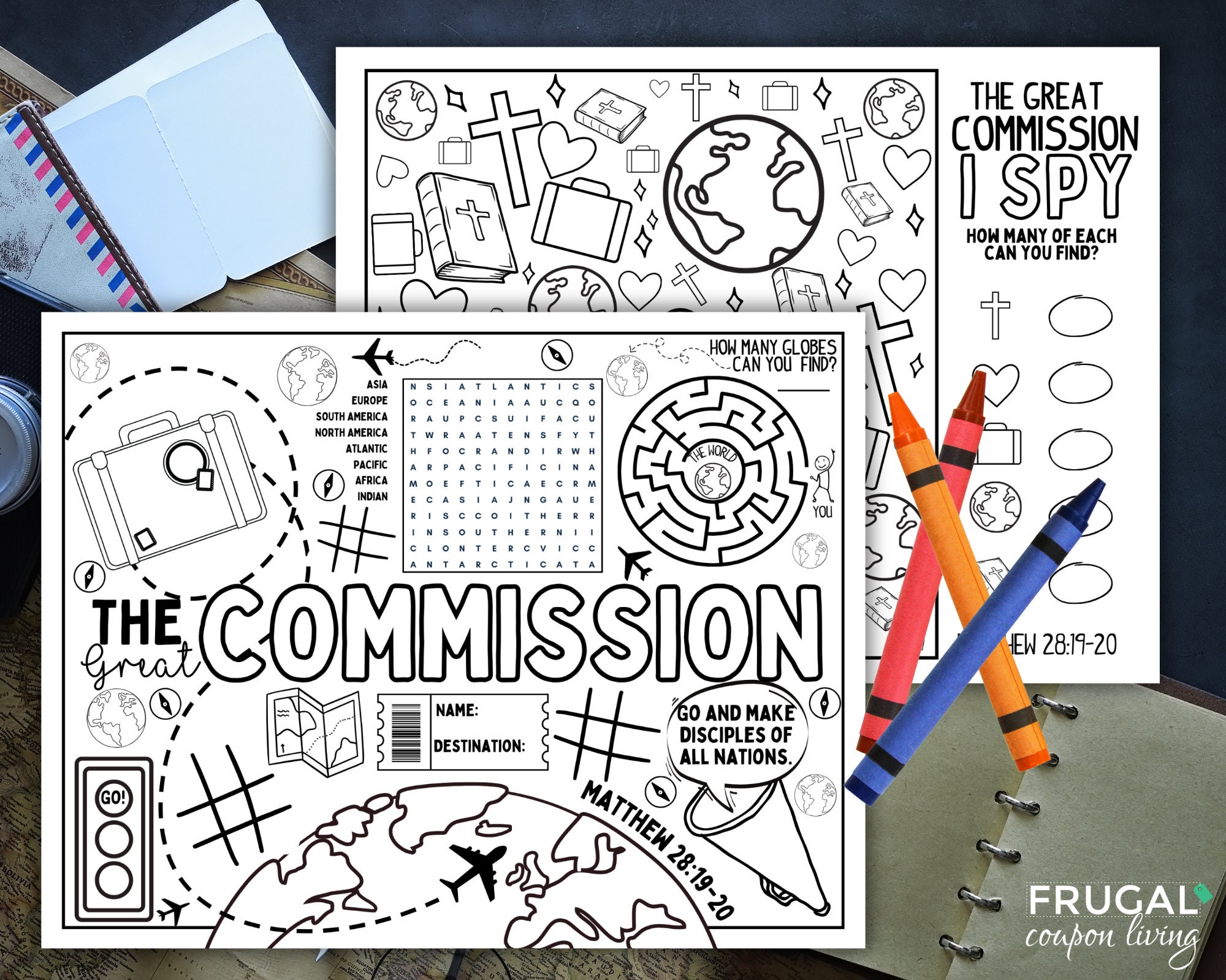 The Great Commission Activity Placemat for Kids Ministry - Matthew 28: ...