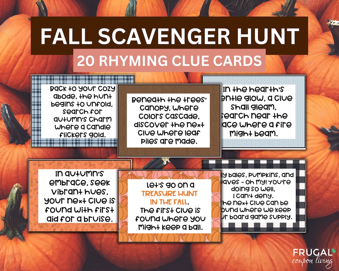 Fall Scavenger Hunt Clues | Fun Fall Activities Printable Games PDF ...