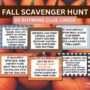Fall Scavenger Hunt Clues | Fun Fall Activities Printable Games PDF ...