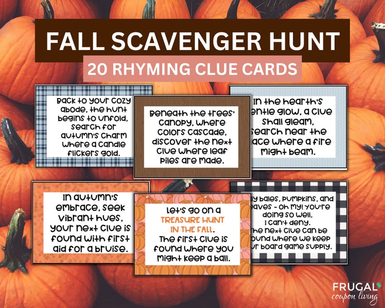 Fall Scavenger Hunt Clues | Fun Fall Activities Printable Games PDF ...
