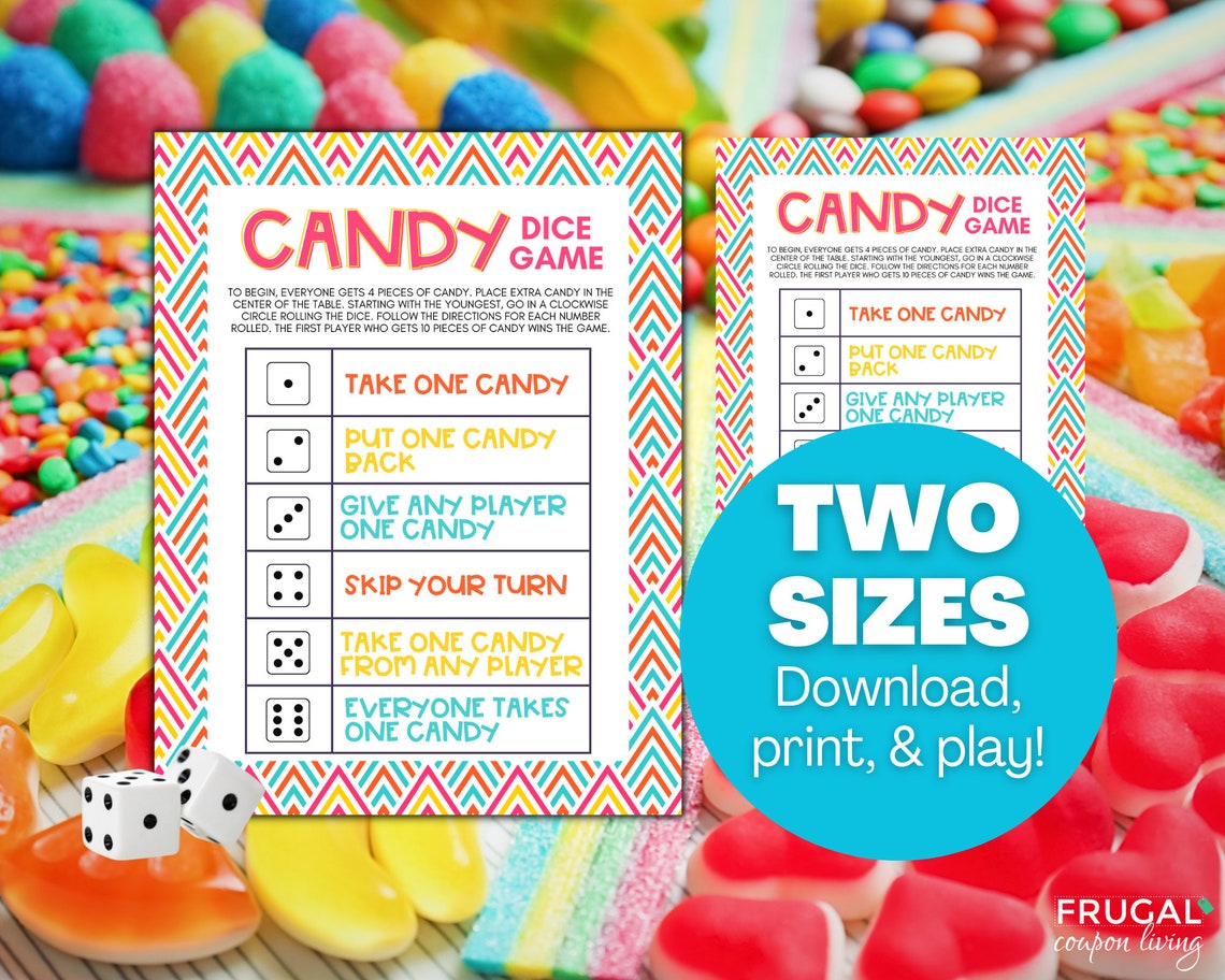 Candy Dice Game Editable Dice Game Printable Group Party - Etsy