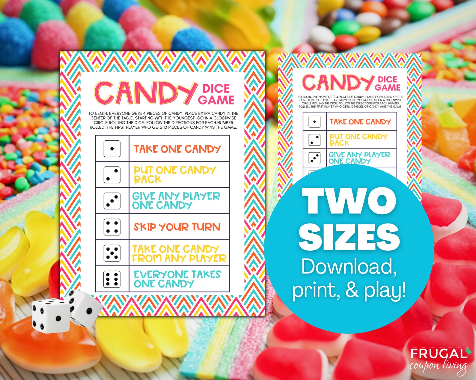 Candy Dice Game Editable Dice Game Printable Group Party - Etsy