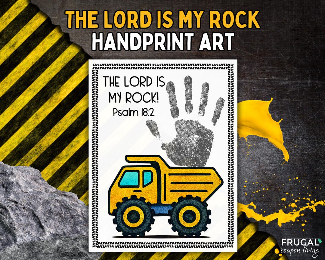 The Lord is My Rock Handprint Art Printable, Psalm 18:2, Jesus is My ...