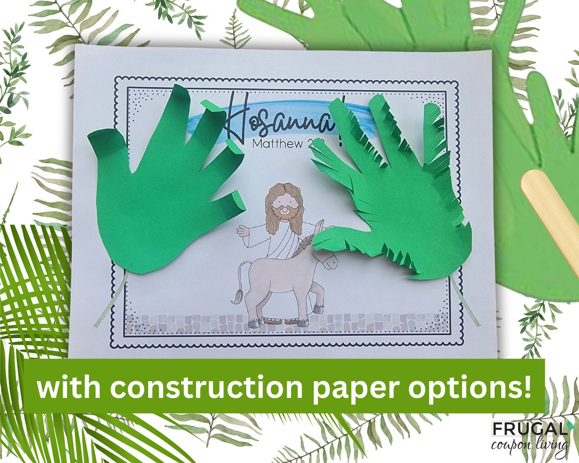 Palm Sunday Handprint Craft Art Printable, Sunday School Bible Lesson ...