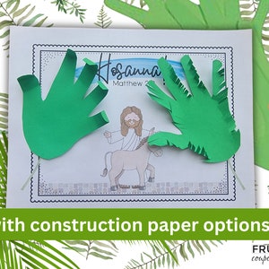 Palm Sunday Handprint Craft Art Printable, Sunday School Bible Lesson ...