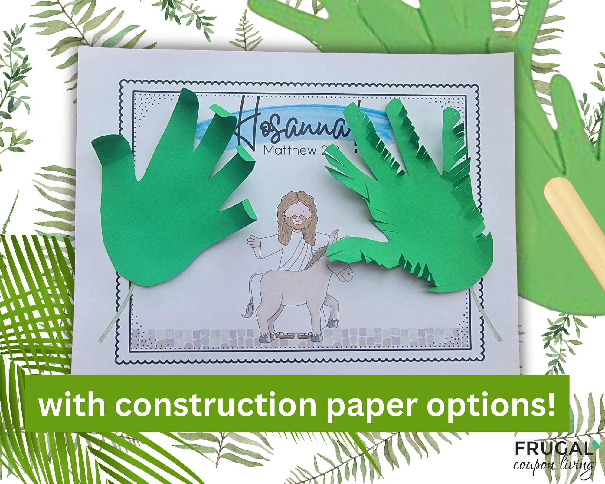 Palm Sunday Handprint Craft Art Printable, Sunday School Bible Lesson ...