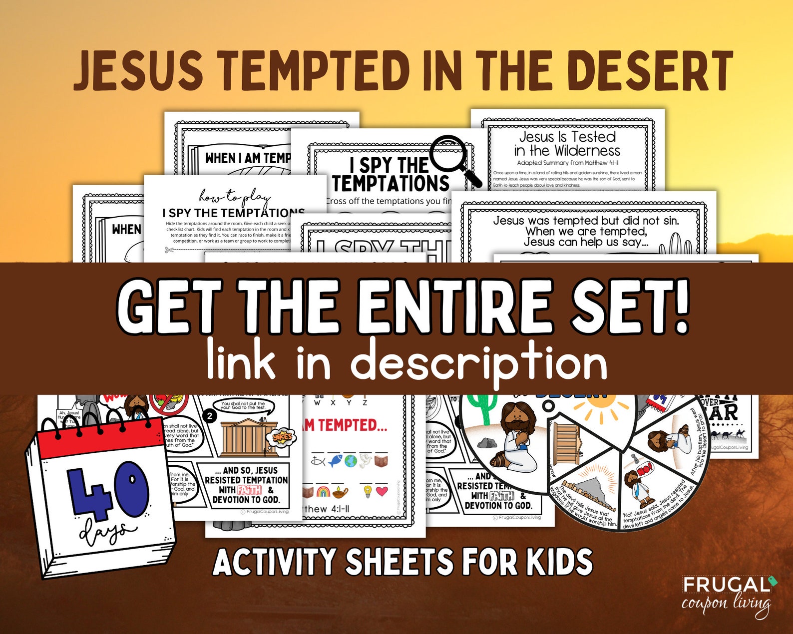 Jesus is Tempted in the Wilderness Activity Mat, Matthew 4:1-11 Bible ...
