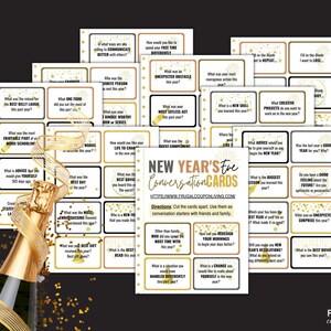 Conversation Cards New Year's Eve | 68 NYE Questions Self-reflection ...