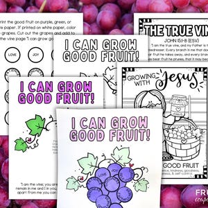 Grape Bible Craft Growing Good Fruit With Jesus, Galatians 5 Fruits of ...