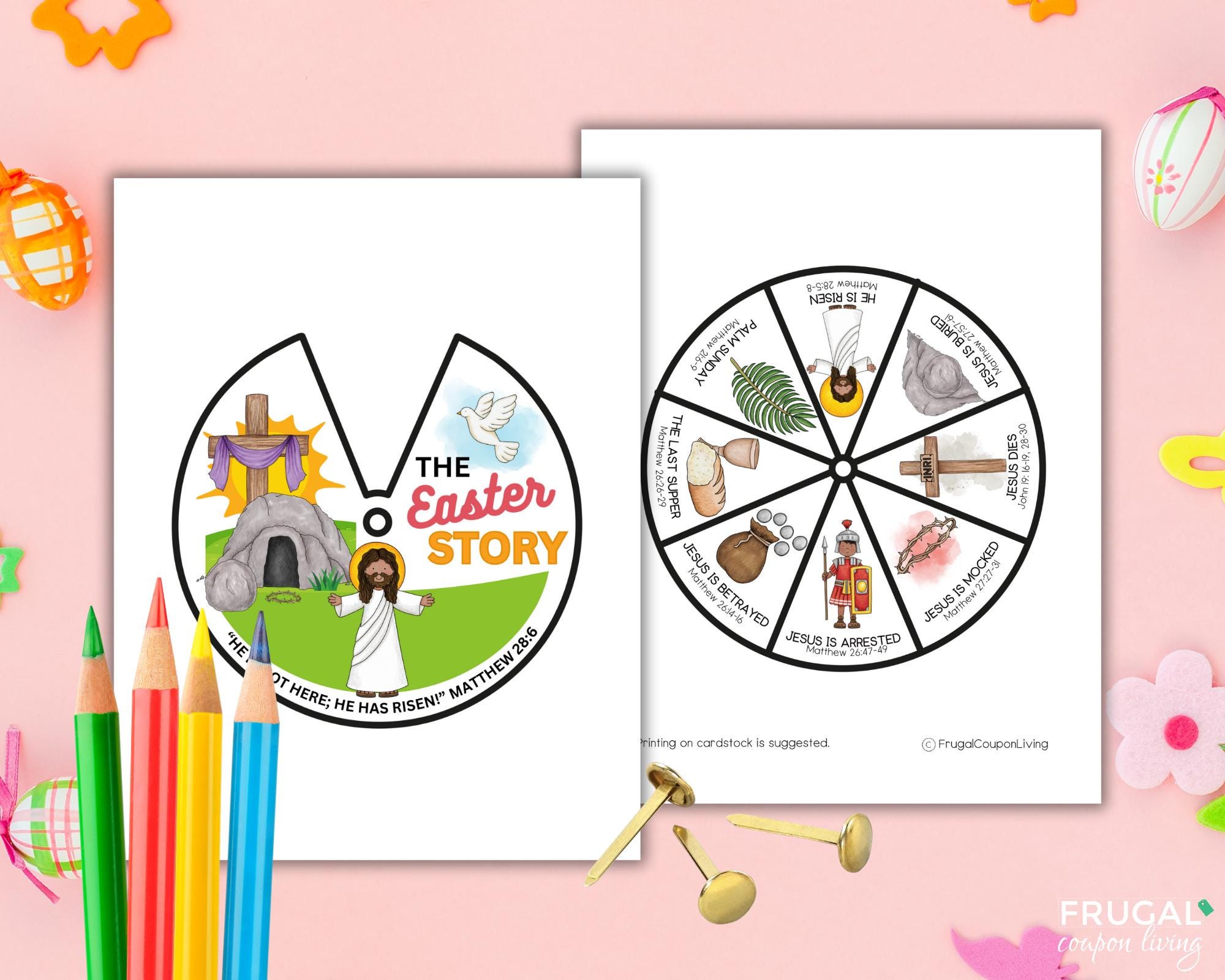Easter Story Wheel Printable, Sunday School Easter Craft for Kids ...