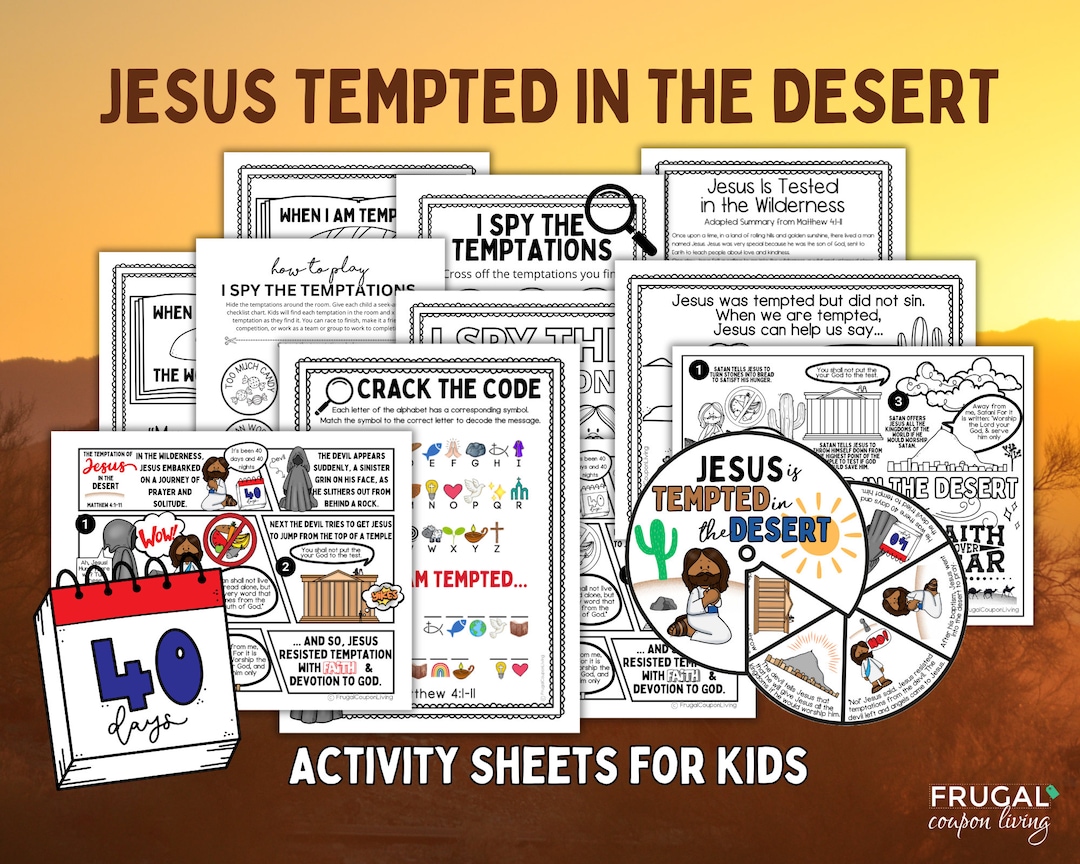 Jesus is Tempted in the Desert Activity Set, Matthew 4:1-11 Bible Story ...