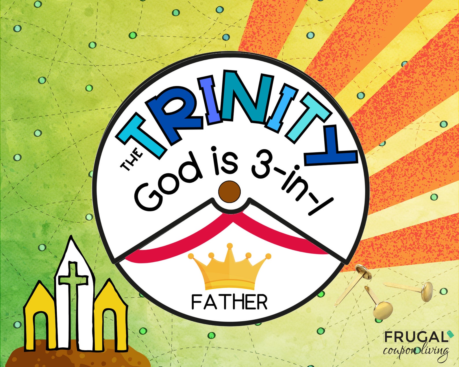 Trinity Coloring Wheel Printable, God is 3-in-1 Trinity Sunday School ...