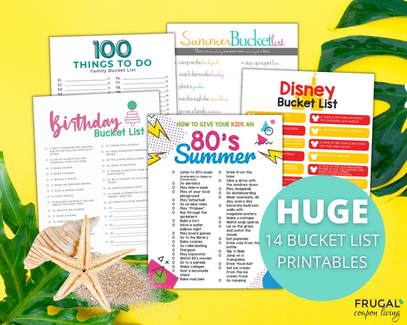 Bucket List Printable Set 2023 Year-round Fun Family - Etsy